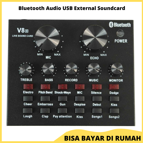 Bluetooth Audio USB External Soundcard Broadcast Mic V8S / Komponen ...