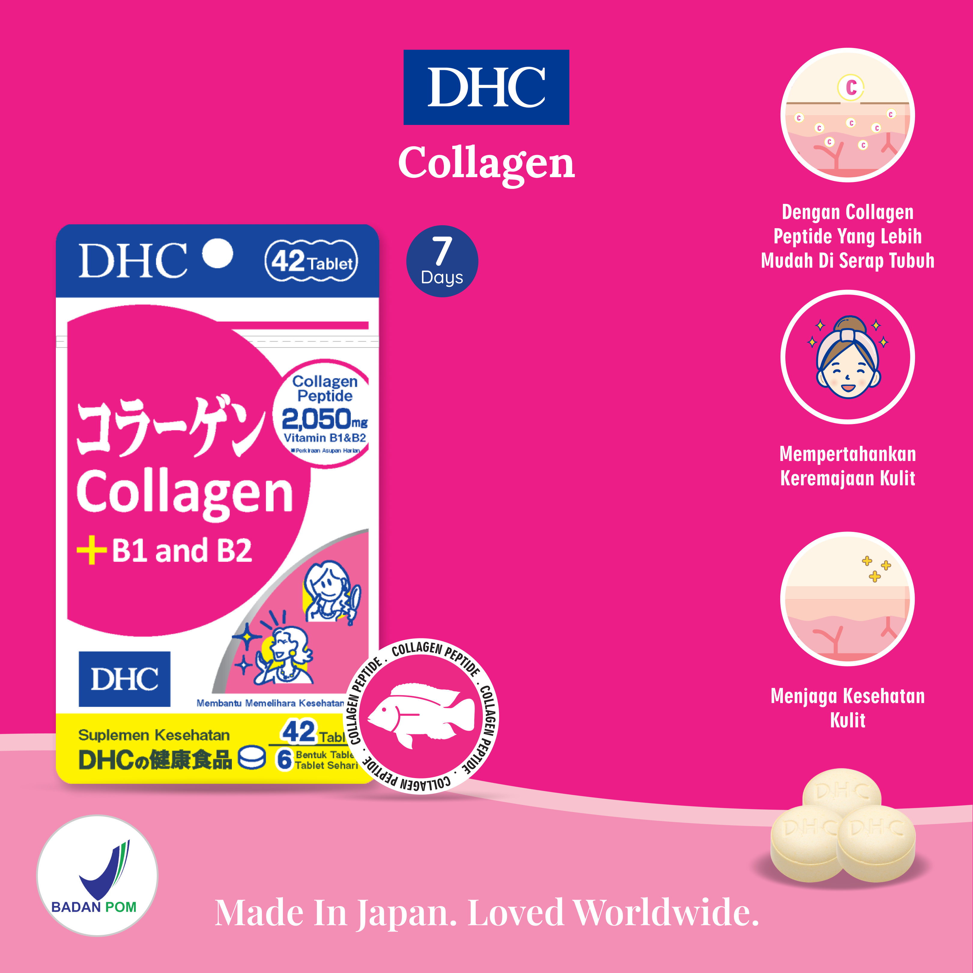 DHC Supplement Collagen / Suplemen Kecantikan Kolagen / Vitamin Kulit ...