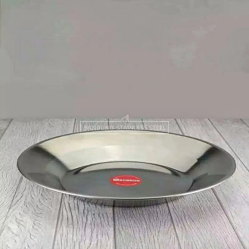Piring Makan Stainless Bulat 20cm Merk SUBRON | Lazada Indonesia