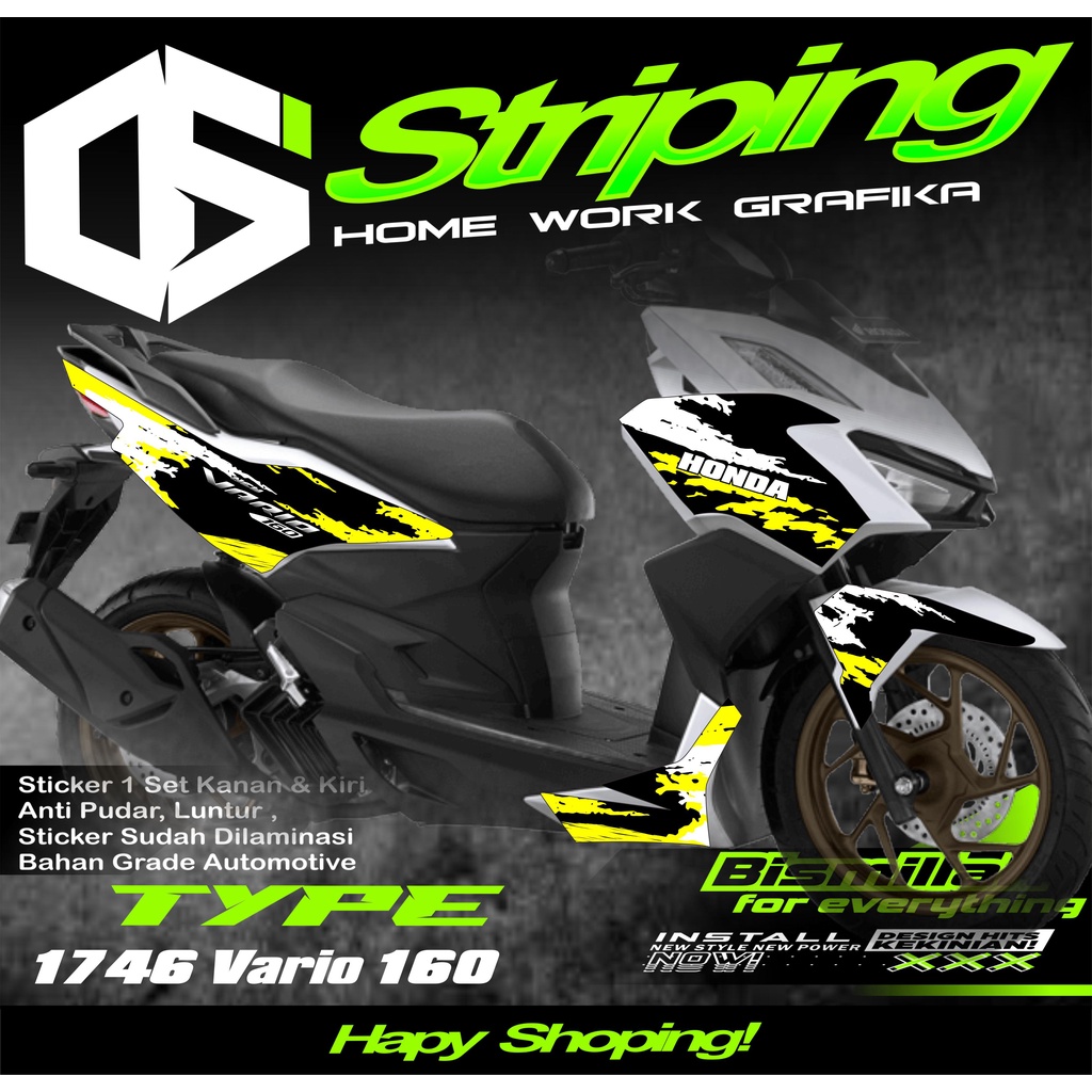 1746 Sticker Striping Motor VARIO NEW 160 List Variasi Motif Bercak ...