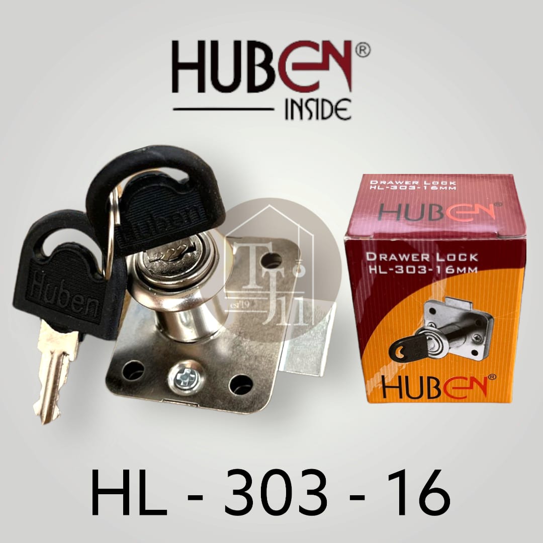 KUNCI LACI / KUNCI LEMARI / KUNCI CAMLOCK / DRAWER LOCK HUBEN HL-303-16 ...