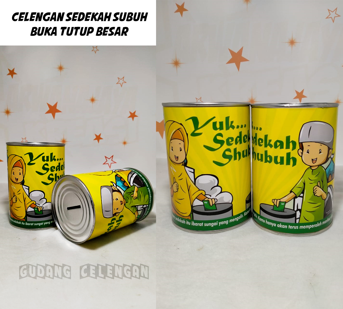 Celengan Sedekah Subuh | Label Full Colour | Bisa Buka Tutup | Ukuran ...