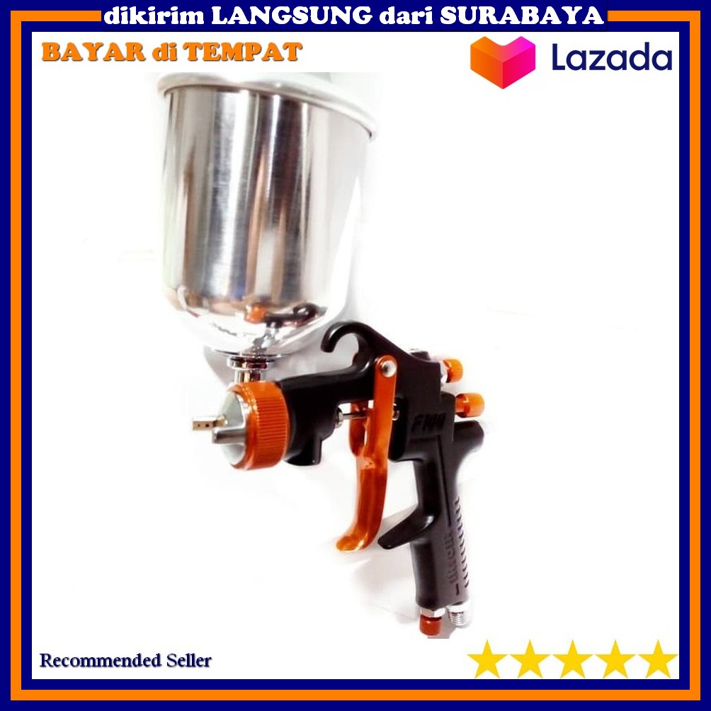 HIOSHI 1.3mm Spray Gun F100 Gravity Black Premium | Lazada Indonesia