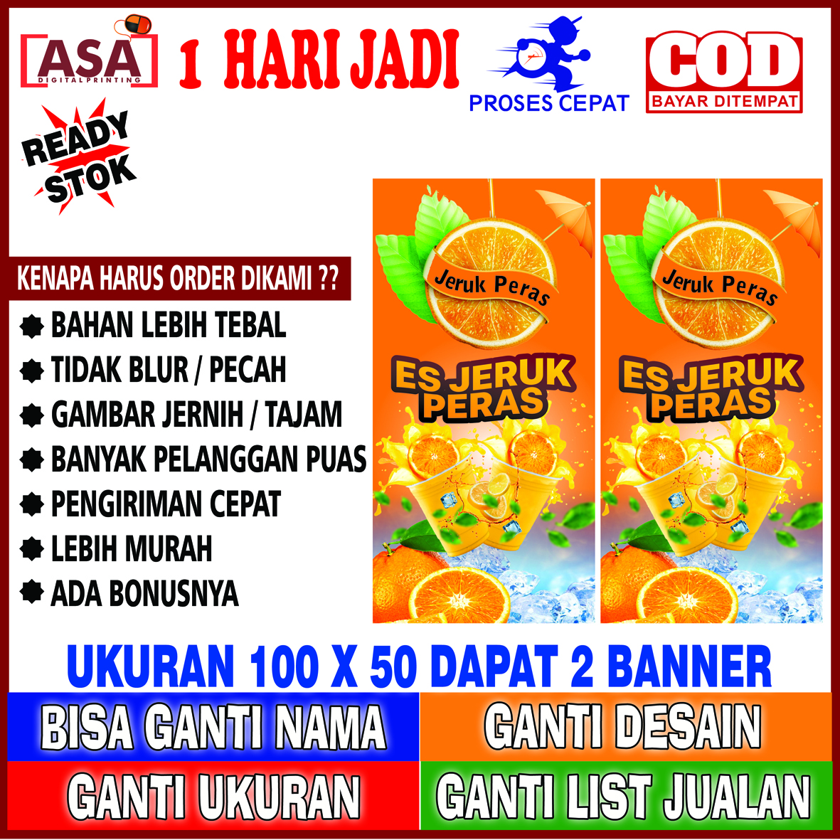 SPANDUK ES JERUK PERAS, BANNER ES JERUK PERAS UKURAN 100 X 50 | Lazada ...