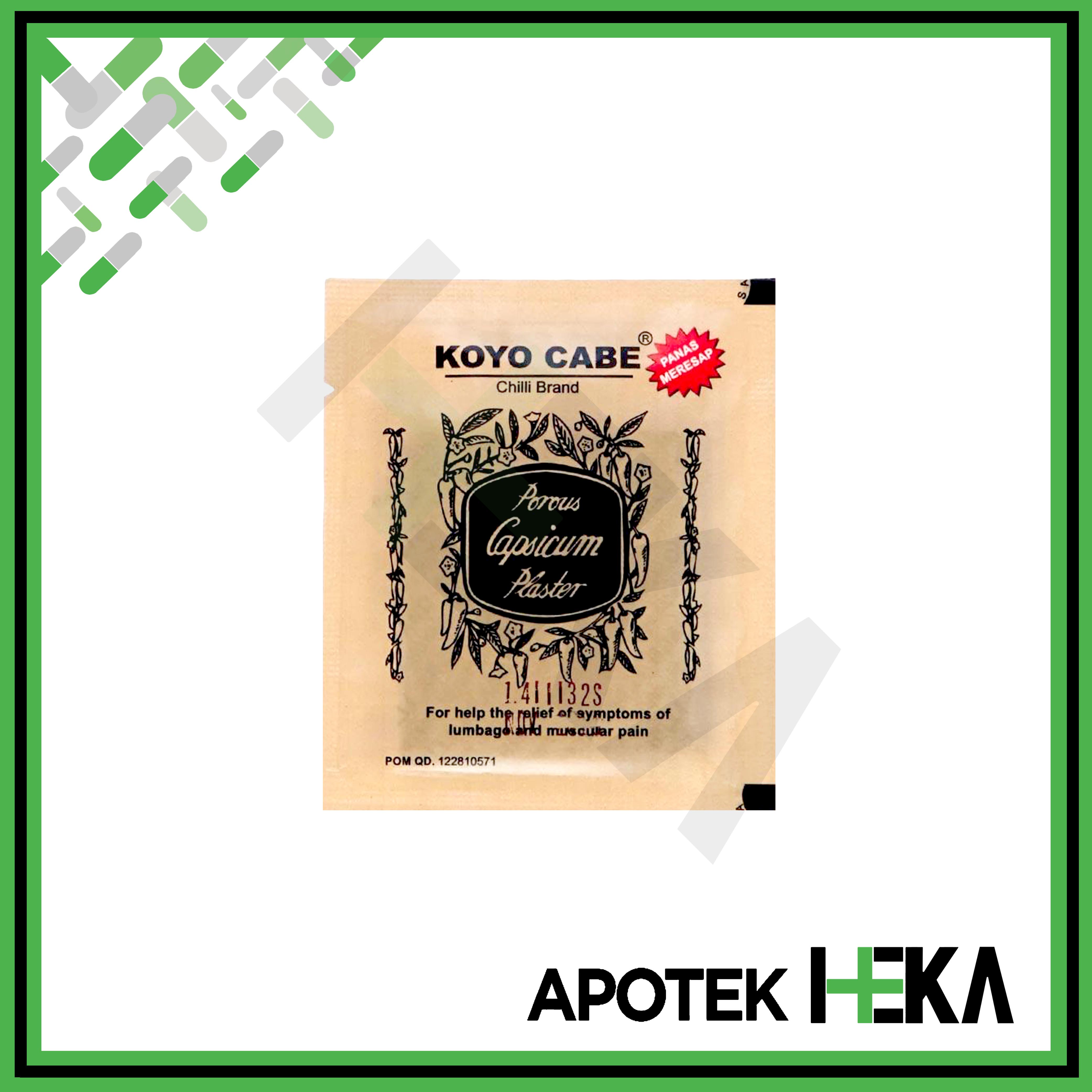 Koyo Cabe Sachet isi 10 Lembar - Meredakan Gejala Pegal Nyeri Otot ...