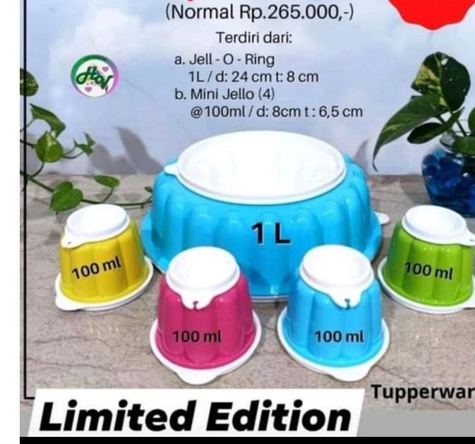 TUPPERWARE JELLO SET CETAKAN AGAR AGAR DAN PUDING | Lazada Indonesia