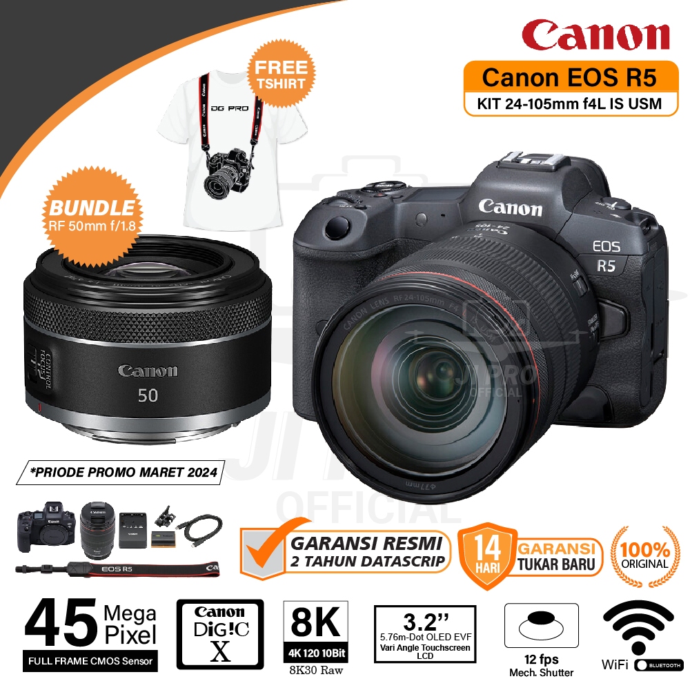 Canon EOS R5 KIT 24-105mm f4L IS USM Mirorrless Camera Digital R 5 ...