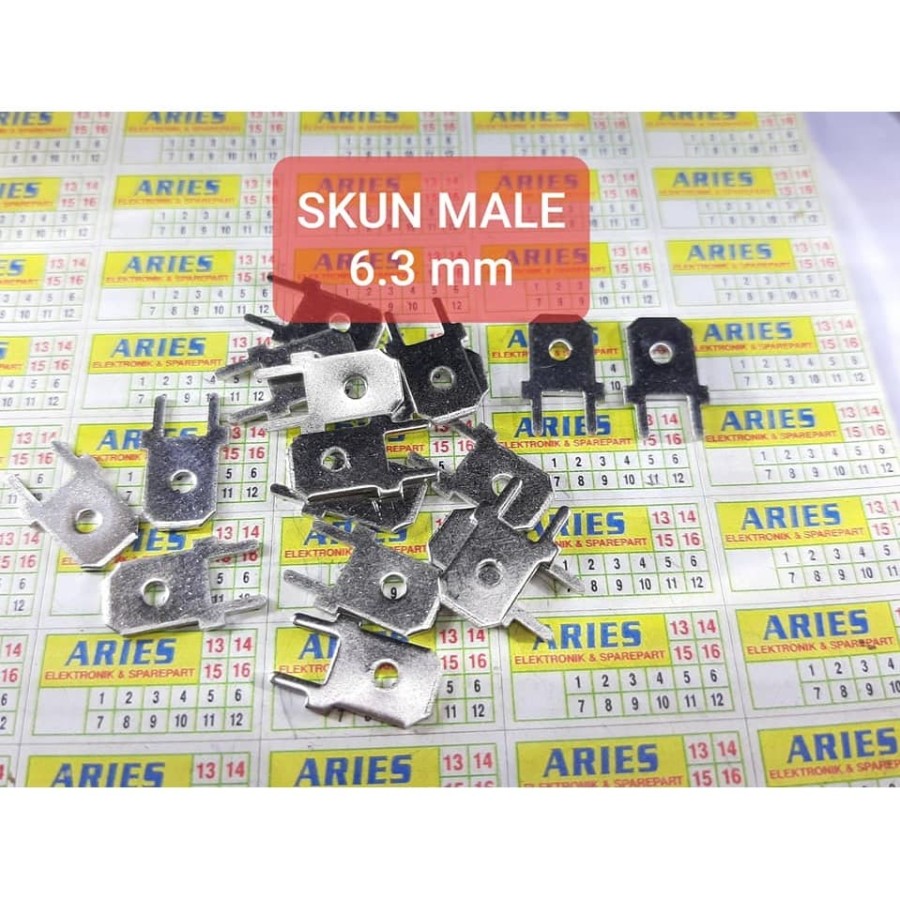 10 PCS SKUN MALE 6.3 mm SKUN PCB BIJIAN | Lazada Indonesia