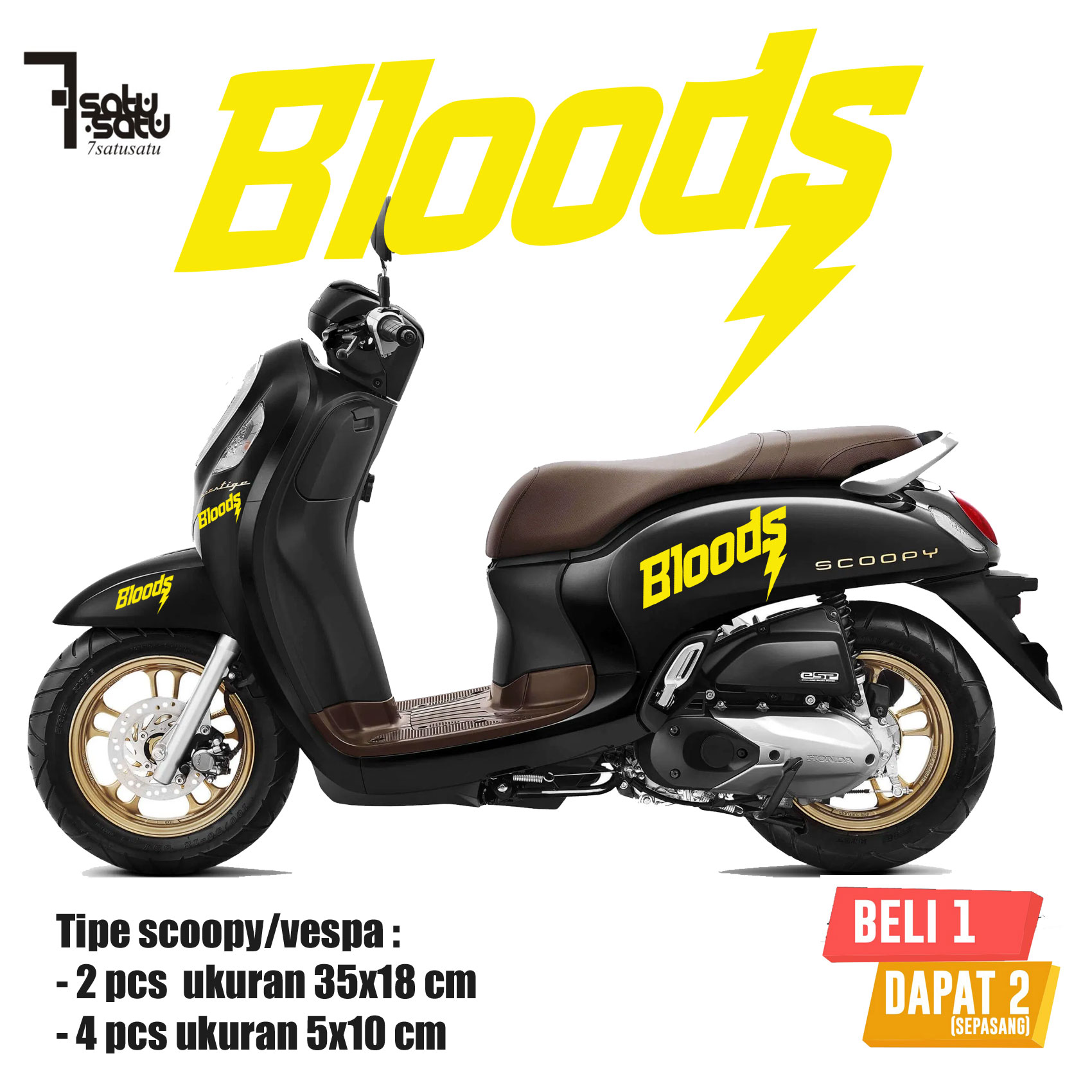 Sticker motor BLOODS vynil decal | Lazada Indonesia