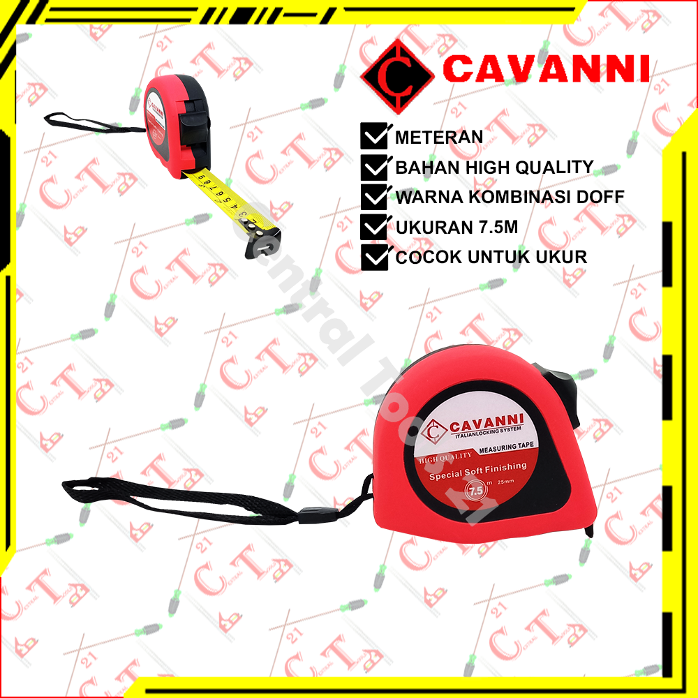 Central Tools 21 - Meteran 5M 7.5M Alat Ukur Meteran Tukang Pengukur ...