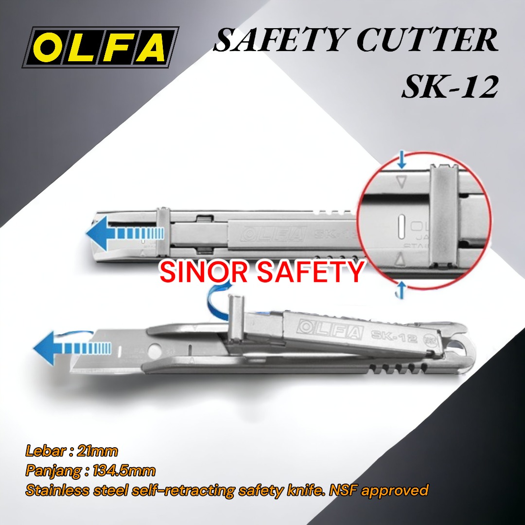 OLFA Stainless Steel Safety Knife SK - 12 | Lazada Indonesia