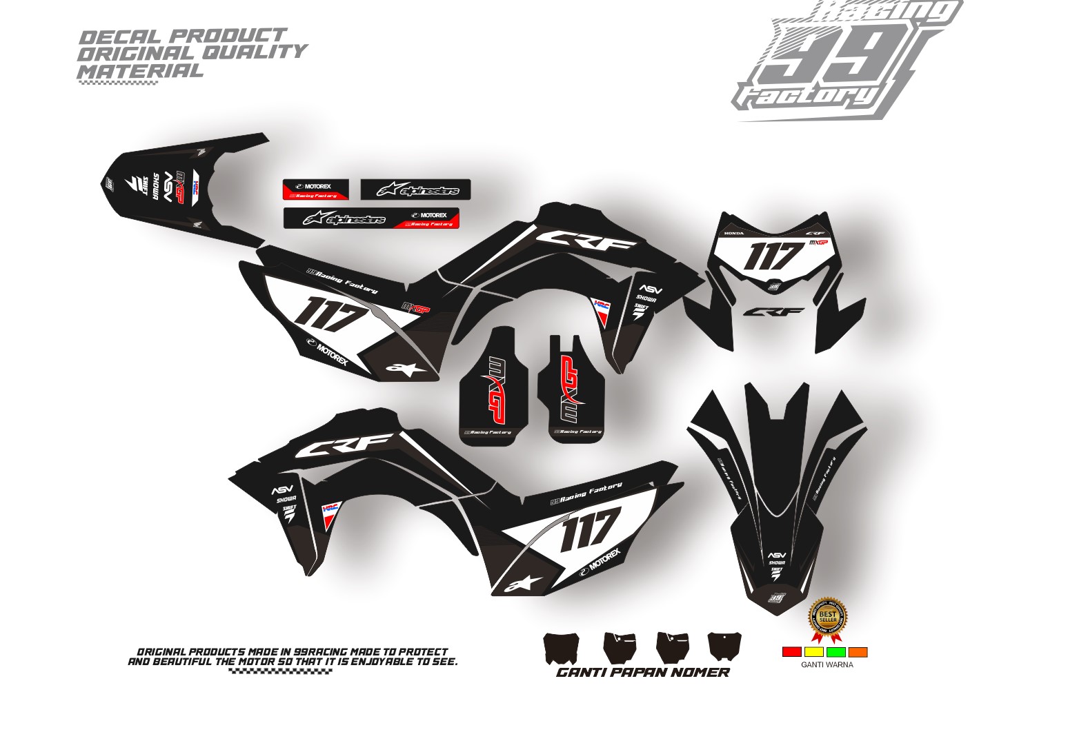 DECAL CRF DESIGN KEREN FREE NO DAN NAMA DESIGN TERBARU | Lazada Indonesia