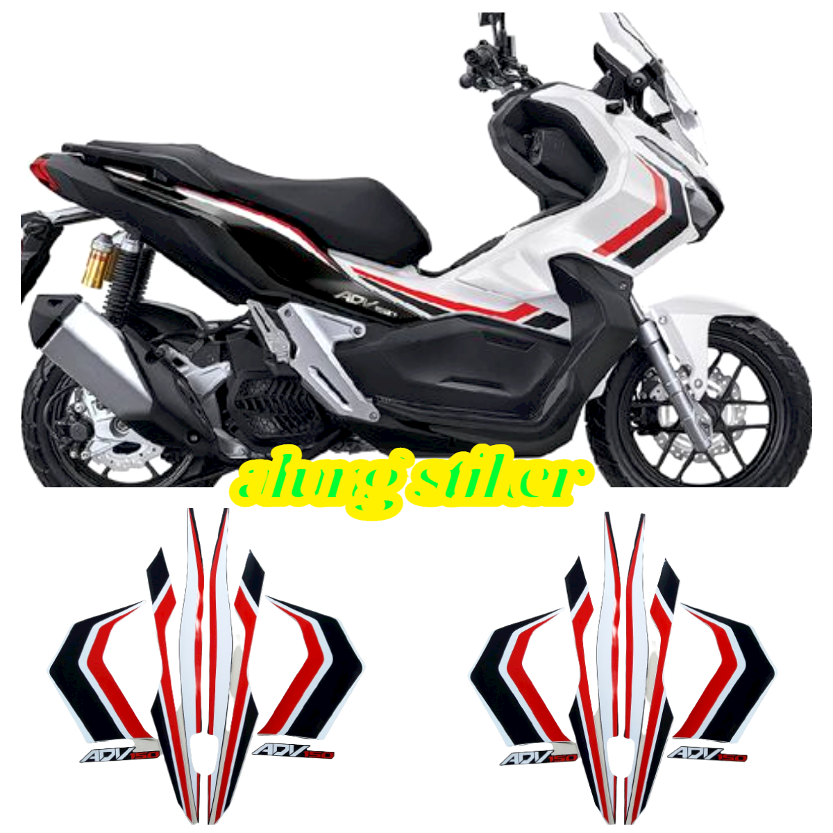 STIKER STRIPING LIS LES BODY MOTOR ADV 150 TAHUN 2020 CBS WARNA PUTIH ...