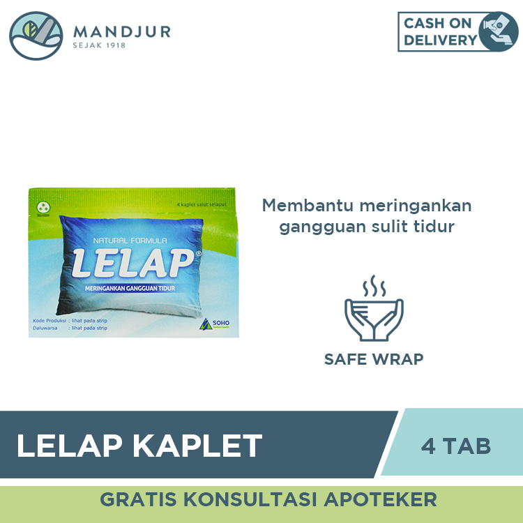Lelap 4 Kaplet - Meringankan Gangguan Sulit Tidur / Insomnia | Lazada ...