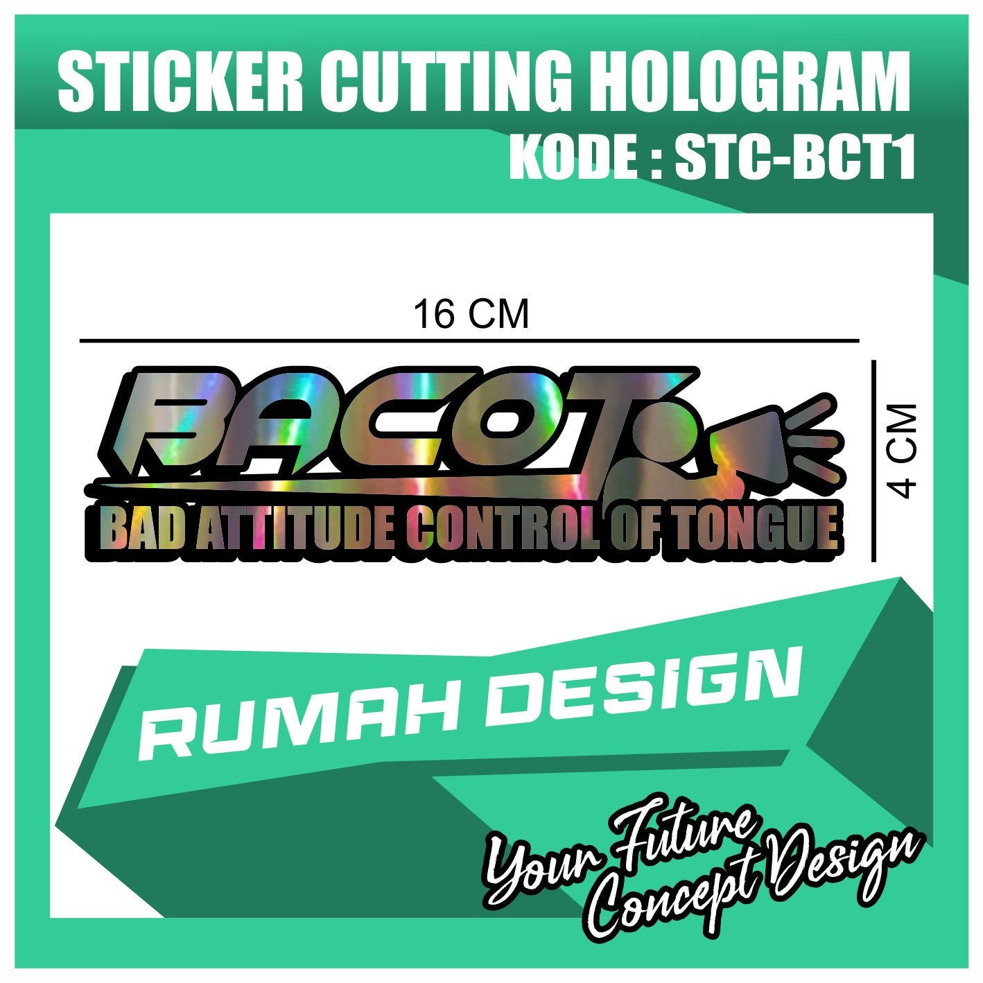 STICKER CUTTING HOLOGRAM BACOT 1 | Lazada Indonesia