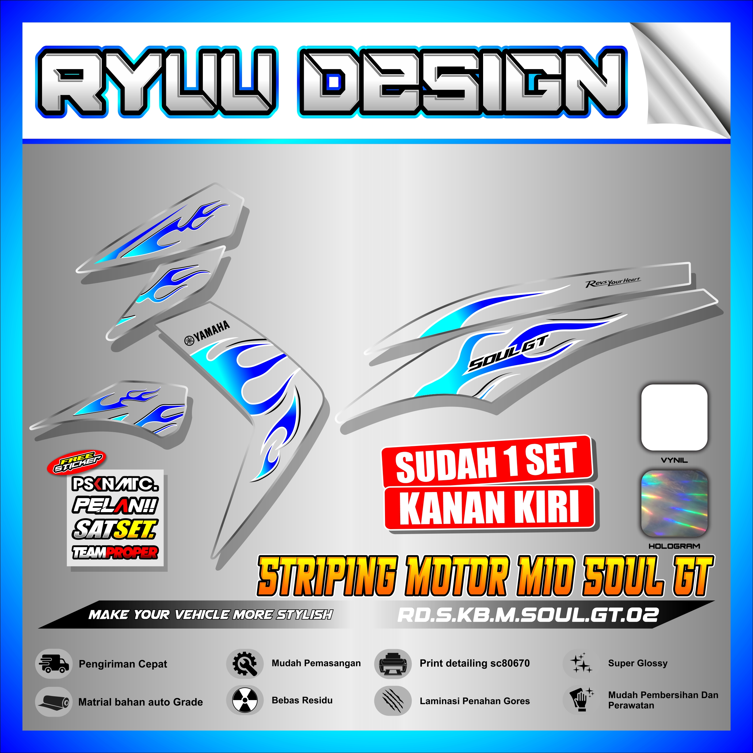 Sticker Striping Yamaha MIO SOUL GT 115 | Sticker Decal Striping ...