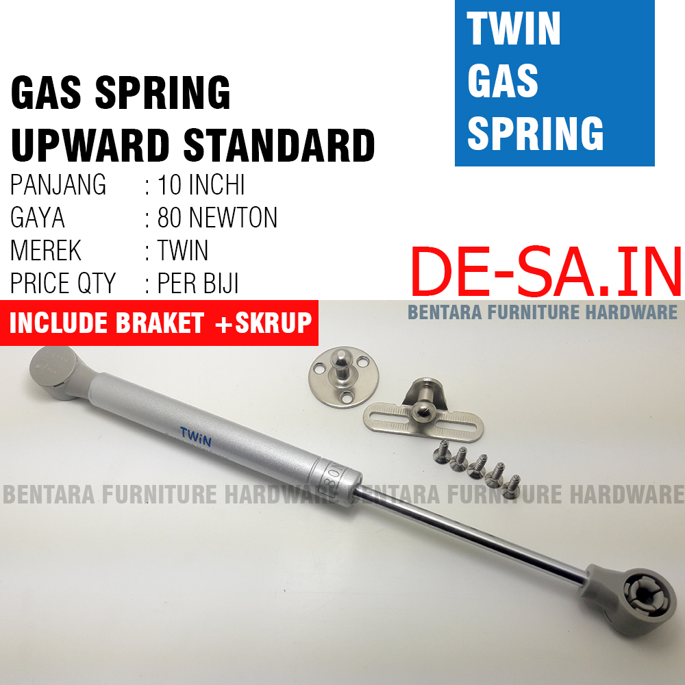 80N TWIN GAS SPRING 10 INCHI X 80 NEWTON - HIDROLIK JOK MOTOR PINTU ...