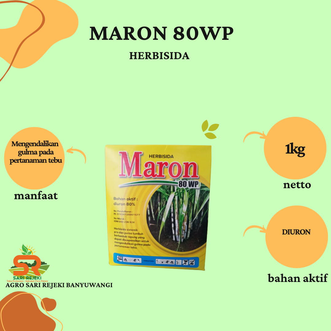 MARON 80WP 1KG. (BAHAN AKTIF DIURON) HERBISIDA UNTUK GULMA BERDAUN ...