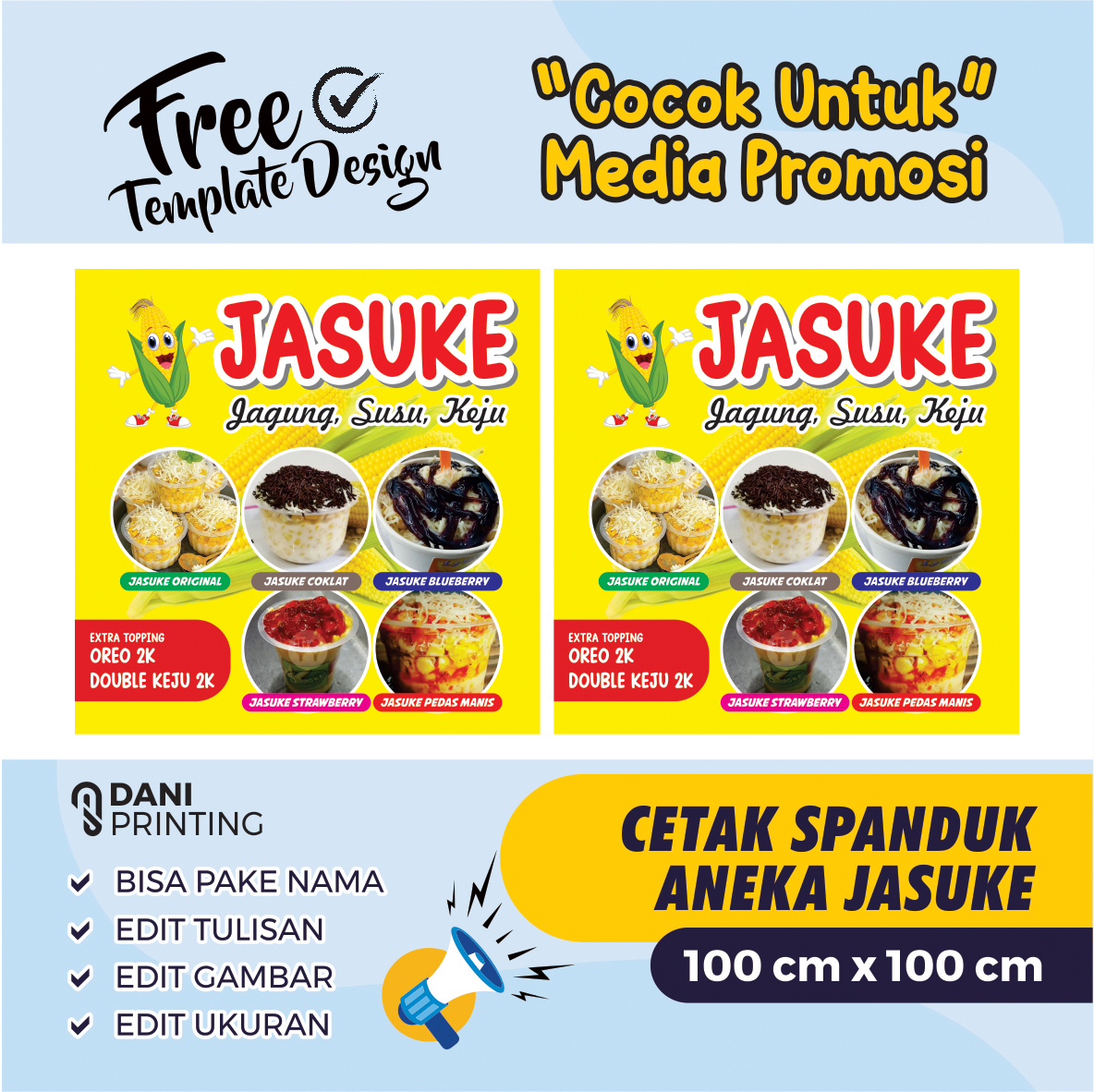 Banner Spanduk ANEKA JASUKE 100cm X 100cm BISA DI EDIT | Lazada Indonesia