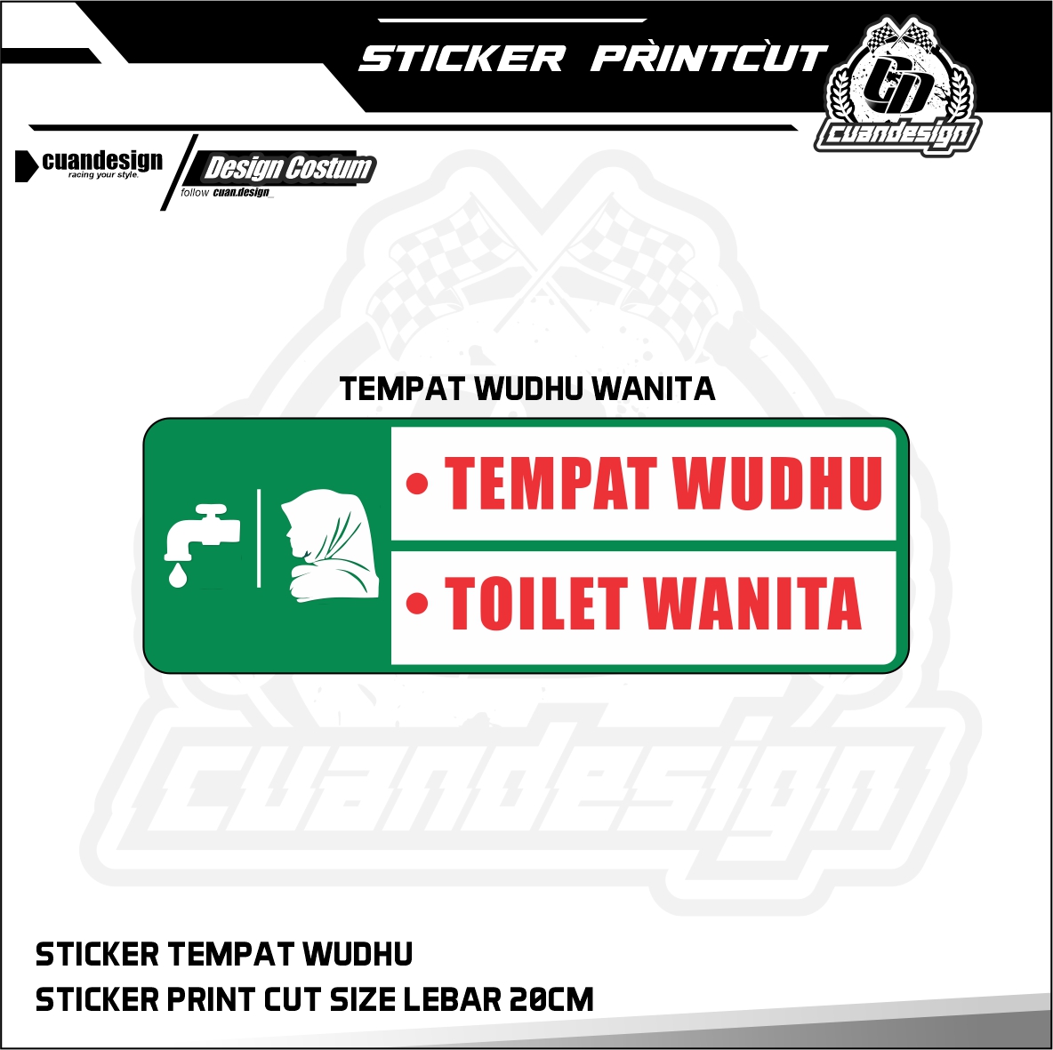 STICKER STIKER TEMPAT WUDHU LAKI-LAKI & PEREMPUAN STIKER TOILET WC ...