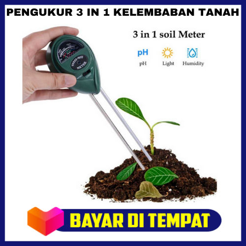 Pengukur 3 in 1 Kelembaban Tanah Soil Moist PH Analyzer / Alat Ukur ...