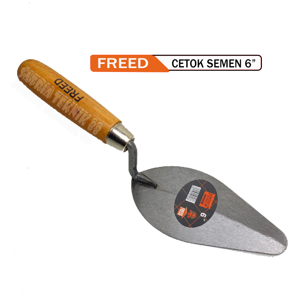 Cetok Semen Gagang Kayu Bulat Dan Lancip 6 Inch Dan Sendok Semen Freed Sendok Semen Lancip