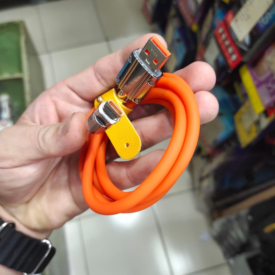 KABEL CHARGER 120W 6A SUPER METAL FAST CHARGING LIQUID SILICON MANTUL ...