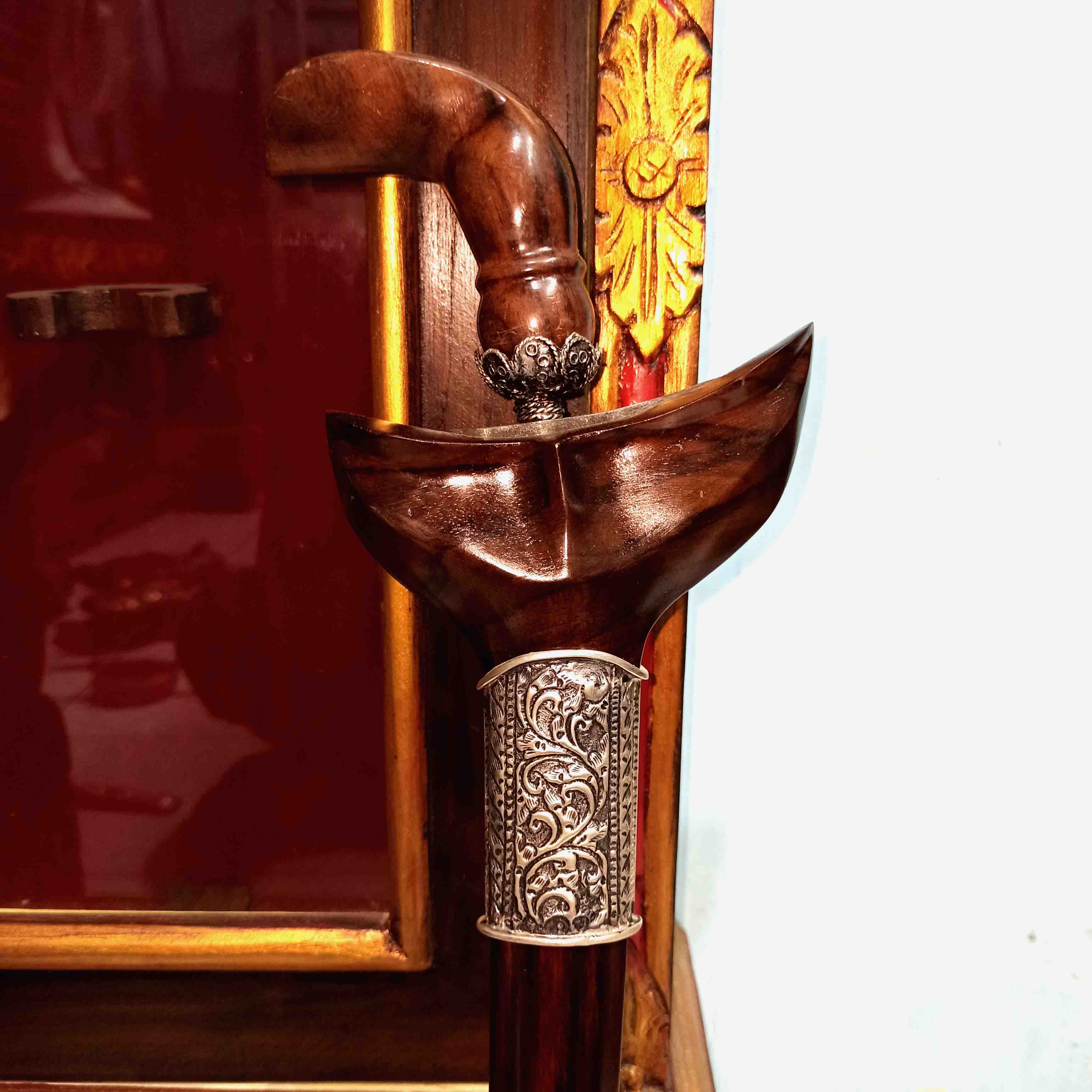 Warangka Keris Bugis Melayu Kayu Sono Keling Kuningan Sepuh Warna Perak ...