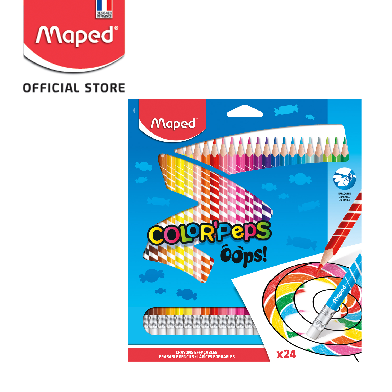 Maped Erasable Pensil Warna OOPS set 24 - Cardboard | Lazada Indonesia