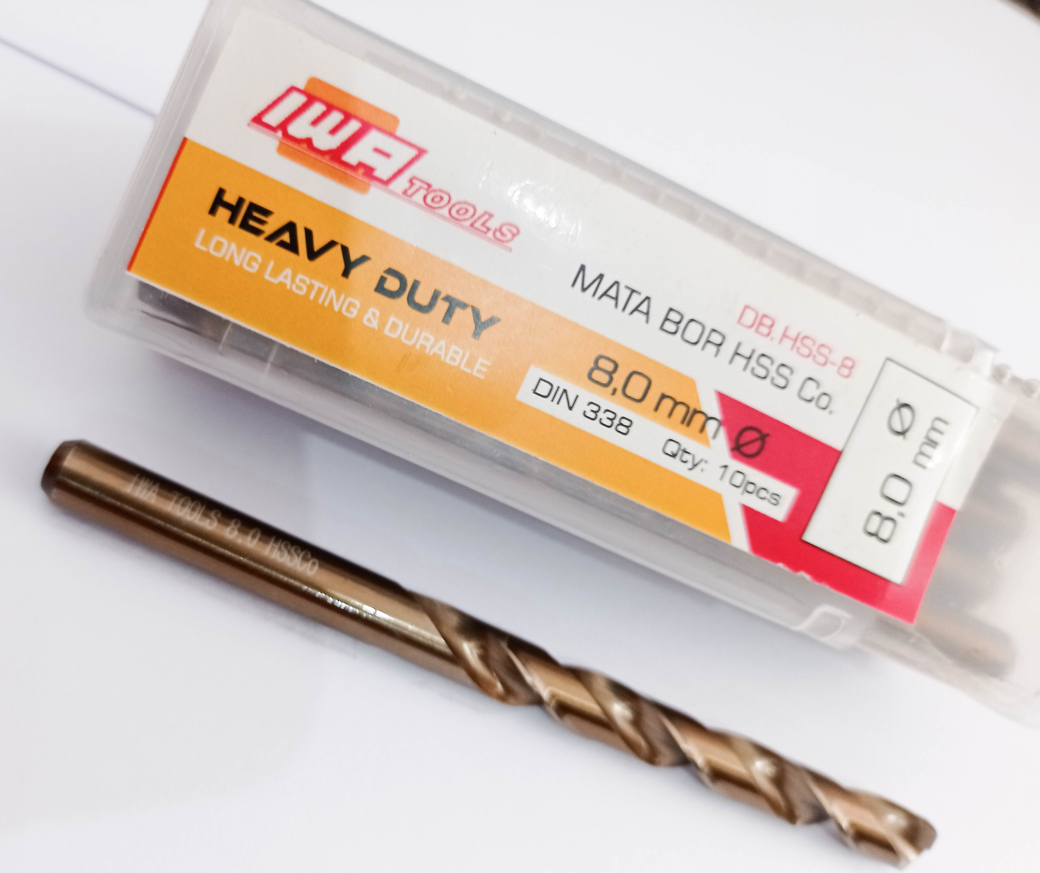 mata bor DB HSS IWA 8mm Mata bor stainless besi kayu kuat tajam handal ...