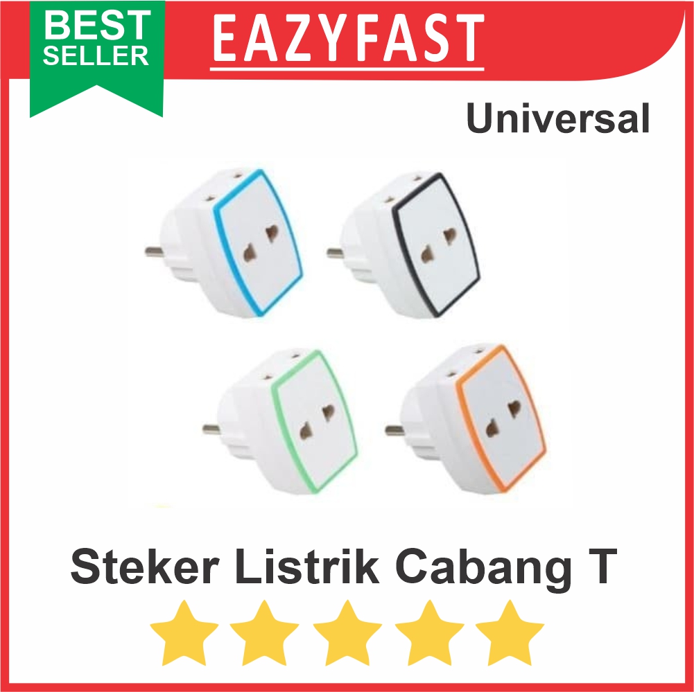 Steker Tee T Colokan Listrik Cabang 3 Multi bkn Terminal Stop Kontak ...