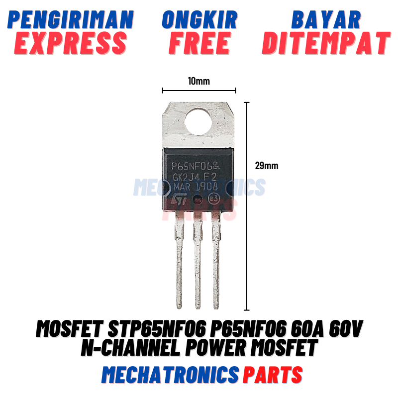 [SMC-9145] MOSFET STP65NF06 P65NF06 60A 60V N-CHANNEL POWER MOSFET ...