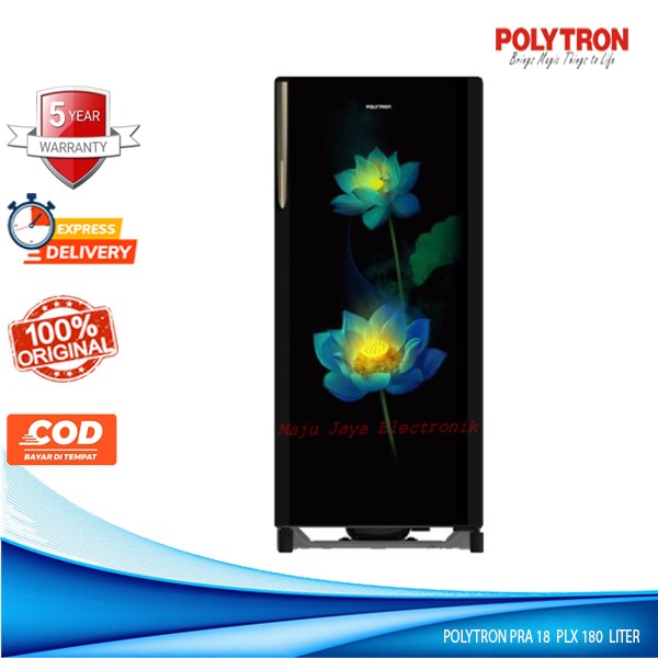 Kulkas 1 Pintu POLYTRON PRA 18 PLX BELEZZA Glass Door 180 Liter Ice Twist | Lazada Indonesia