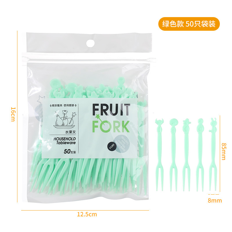 50pc Garpu Mini Plastik Kartun Lucu Garpu Tusuk Kue Cake Puding Dan ...