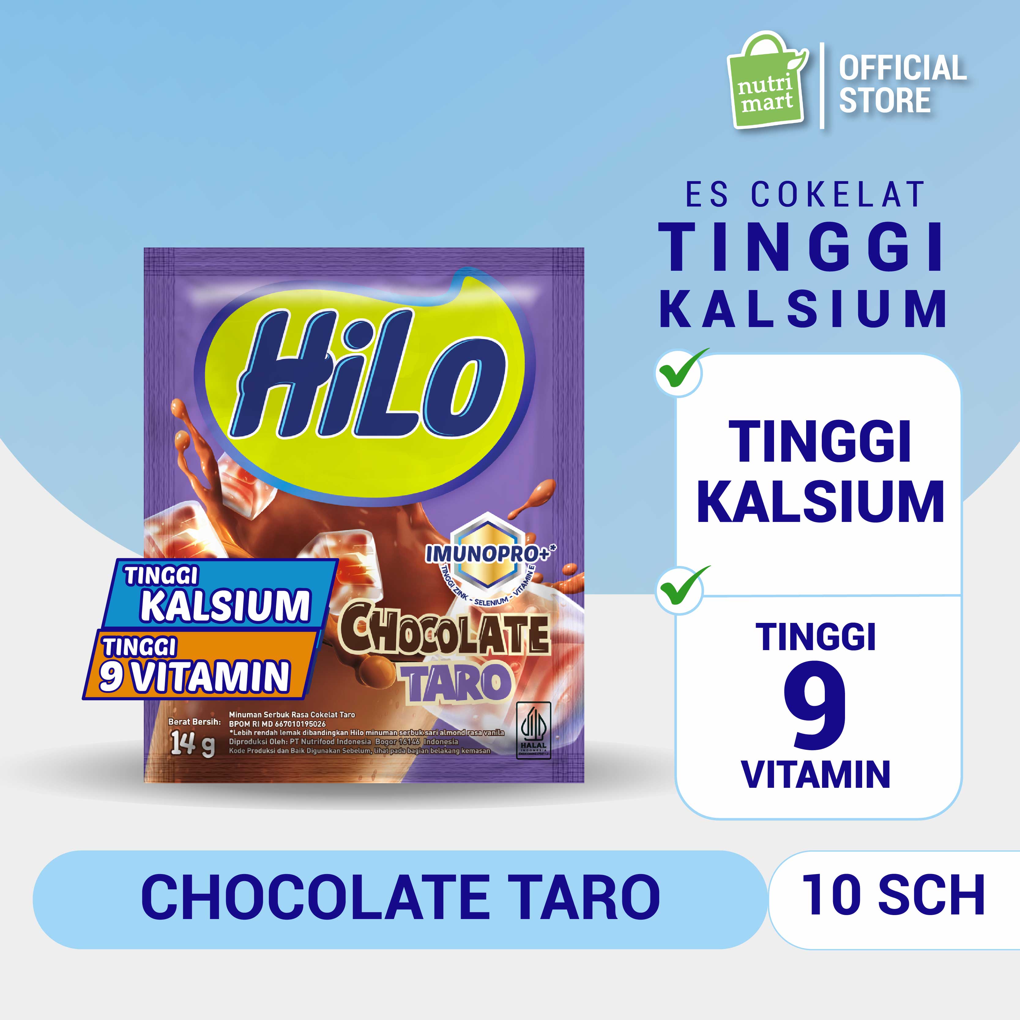 HiLo Chocolate Taro 10 Sch - Minuman dengan Cokelat Tinggi Kalsium Praktis dalam Sachet | Lazada ...