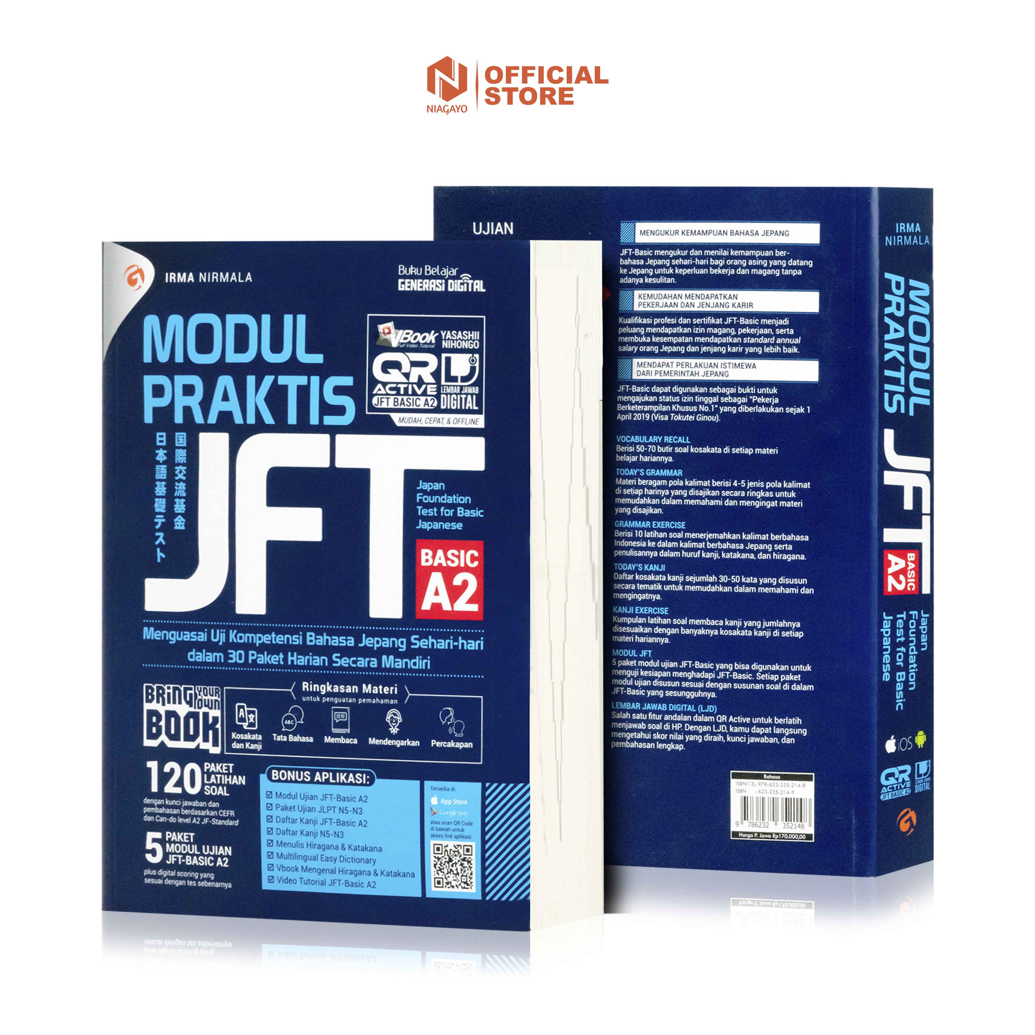 Buku Bahasa Jepang / Modul Praktis JFT Basic A2 / Menguasai Uji Kompetensi Bahasa Jepang Sehari ...