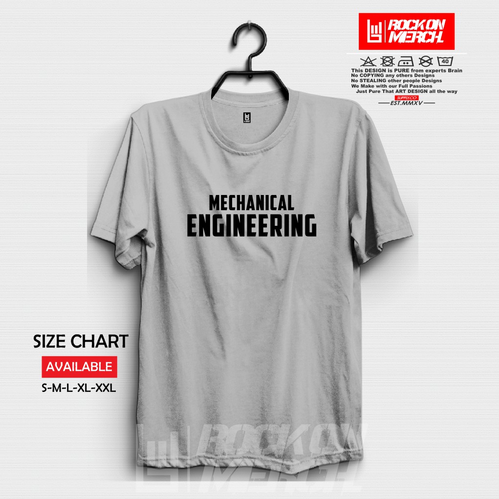 Kaos Baju Teknik Mesin Mechanical Engineering Simple Kaos Profesi -Rock ...