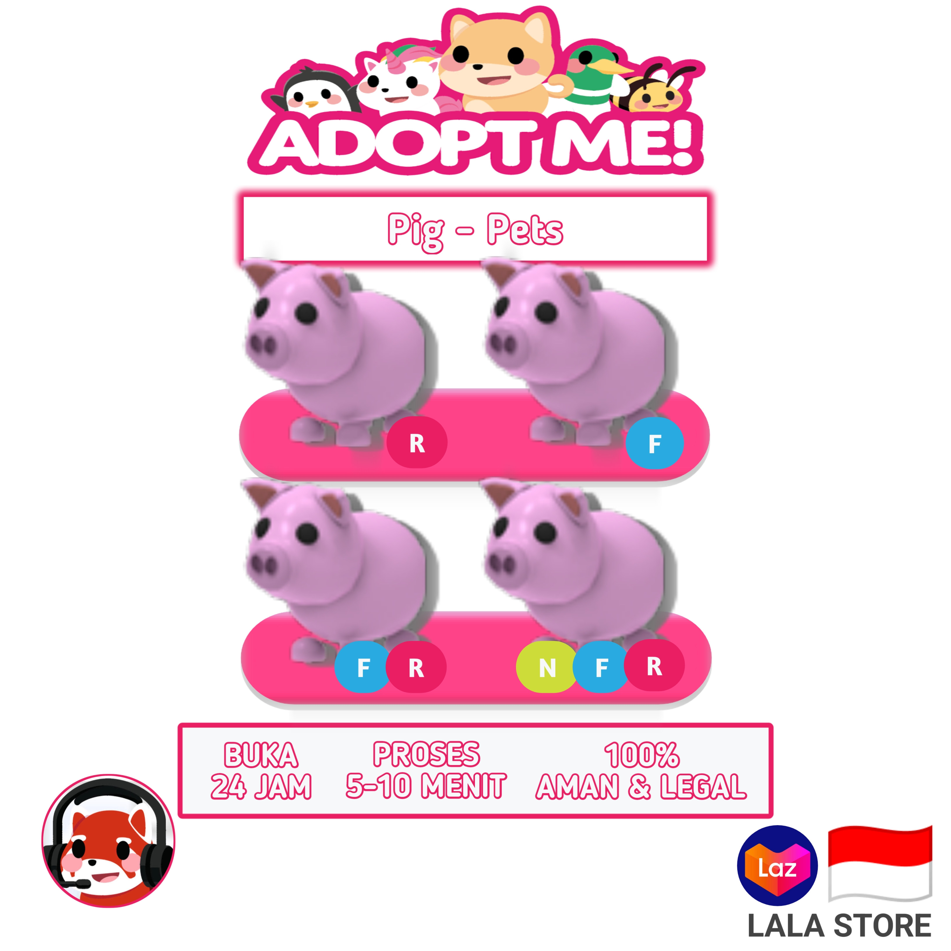 Adopt Me - Pig - Roblox | Lazada Indonesia