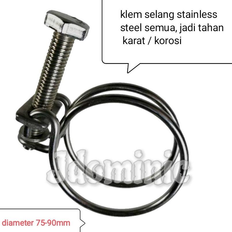 Klem Kawat Baja Diameter 75 - 90 Mm Full Stainless Steel Water Hose ...