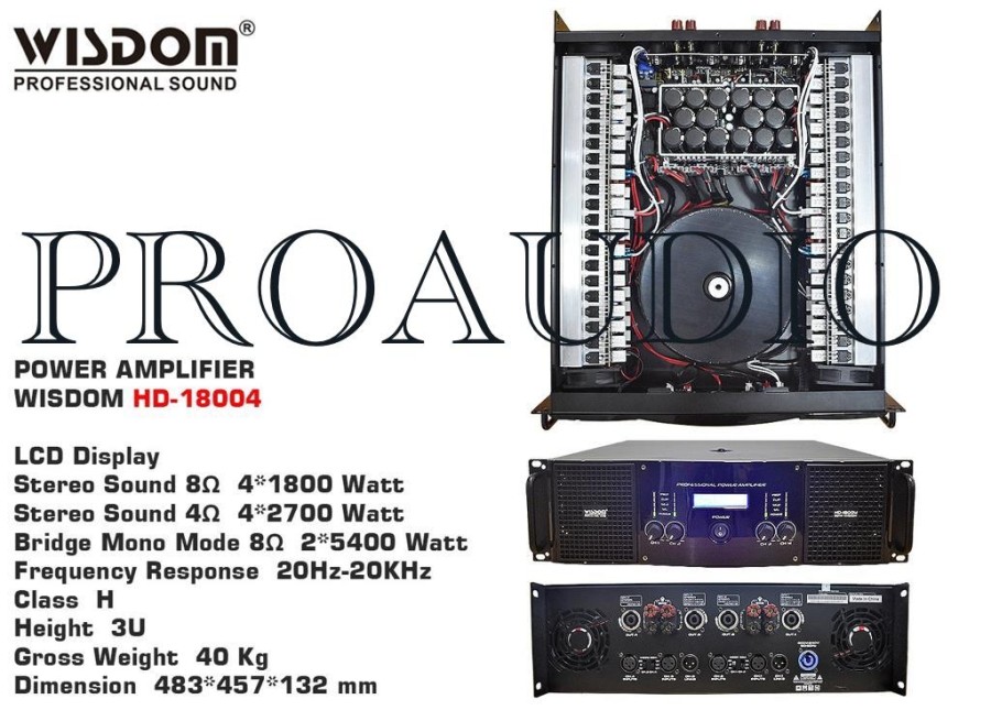 Power Wisdom HD18004 4 Channel Power Amplifier Wisdom HD-18004 Ori ...