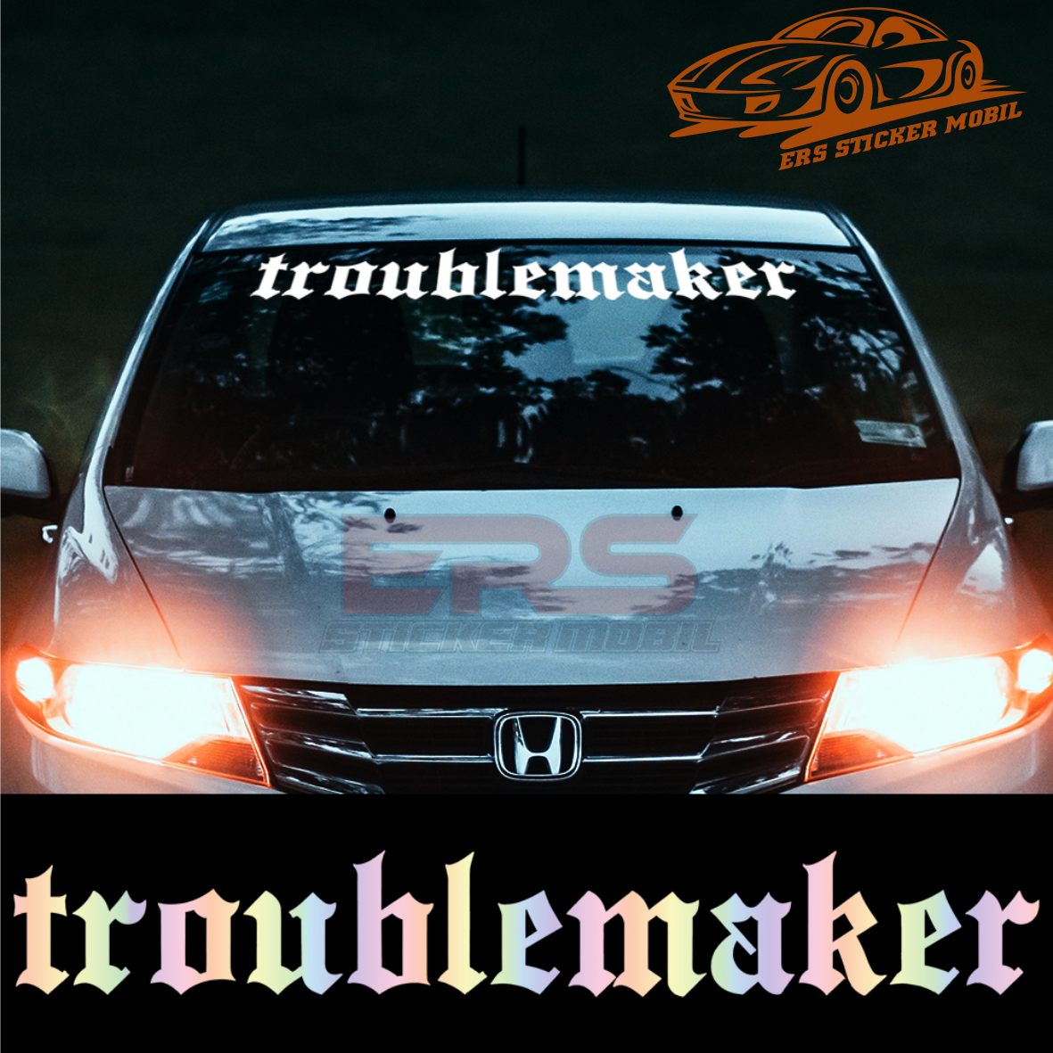 Stiker kaca Mobil Jendela TROUBLEMAKER Tidak Dimaafkan JDM Drift Stance ...