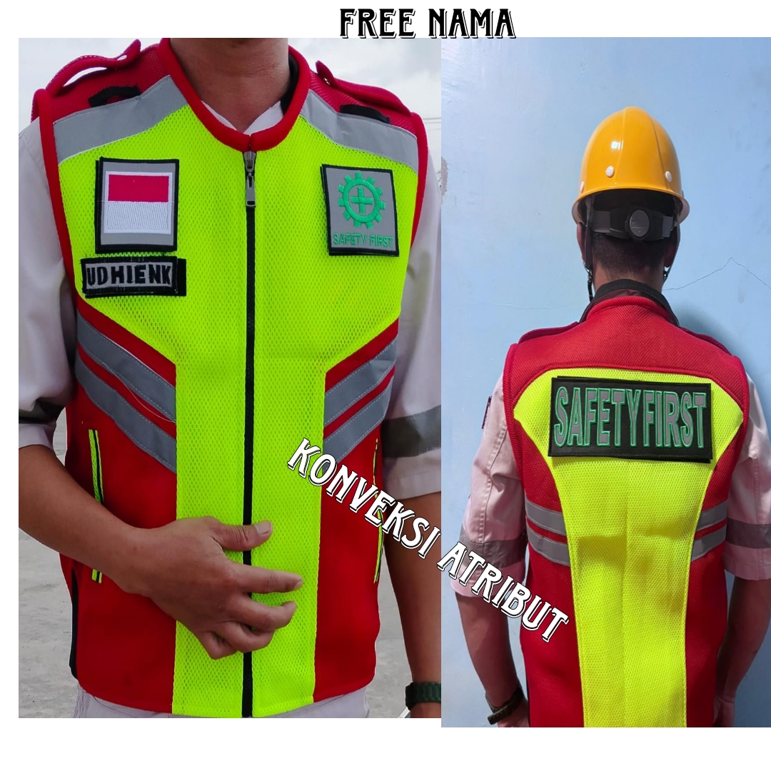 rompi safety proyek k3 hijau merah tebal | Lazada Indonesia