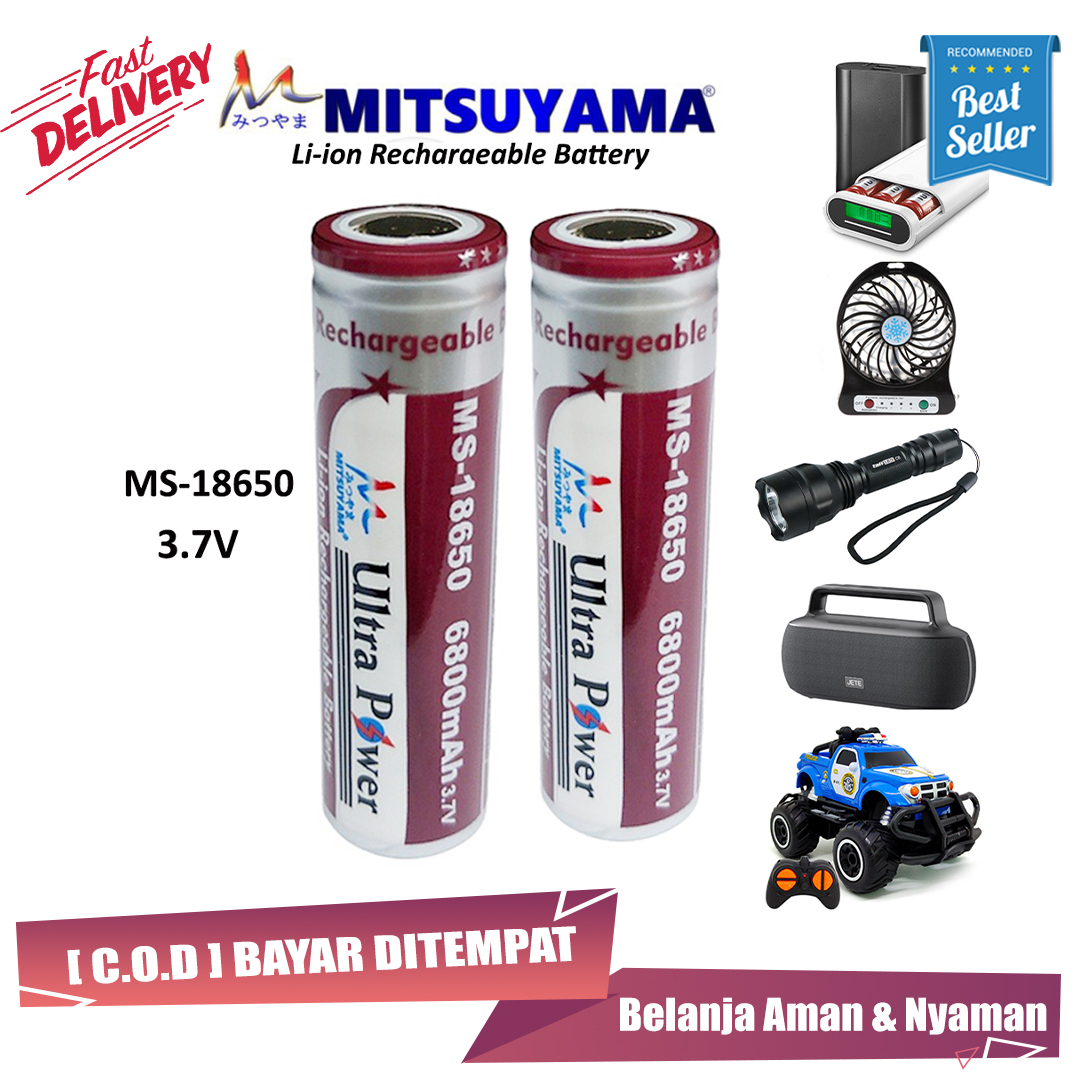 Authentic Battery Mitsuyama MS 18650 Baterai Rechargeable | Lazada Indonesia