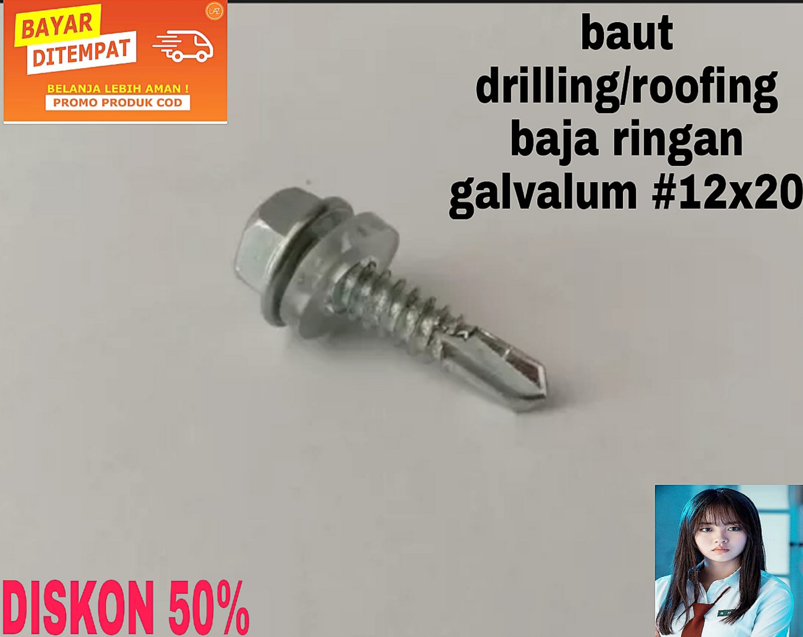 Baut Roofing 12x20 isi 200pcs baut Self Drilling Screw 1kotak 200pcs ...