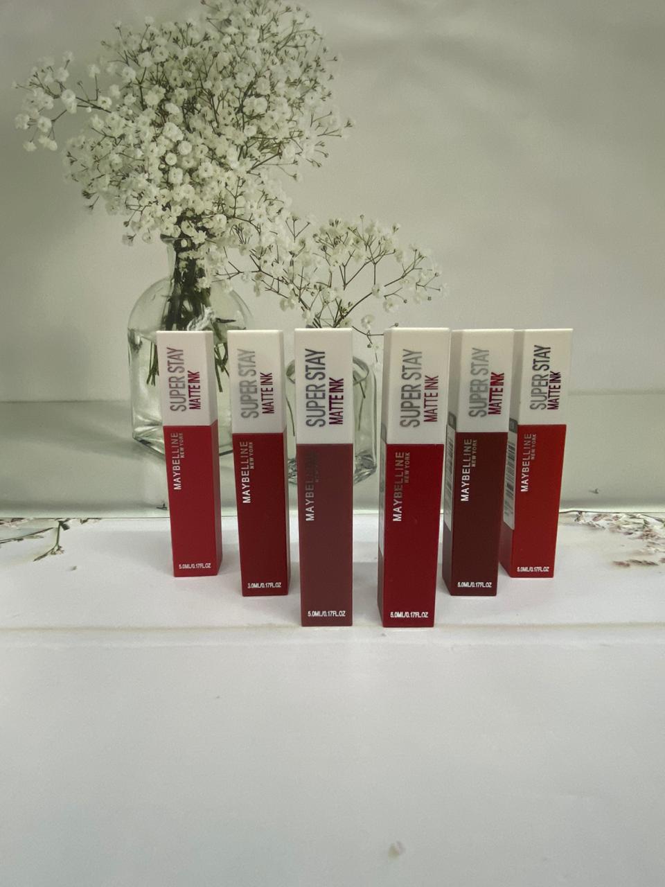 (6 PCS)LIP GLOSS MAYBELLINE BARCODE NEW YORK SUPERSTAY MATTE INK ...