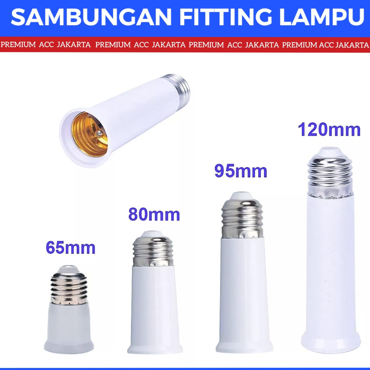 Sambungan Fitting Lampu Extension E27 Dudukan Bohlam Downlight | Lazada ...