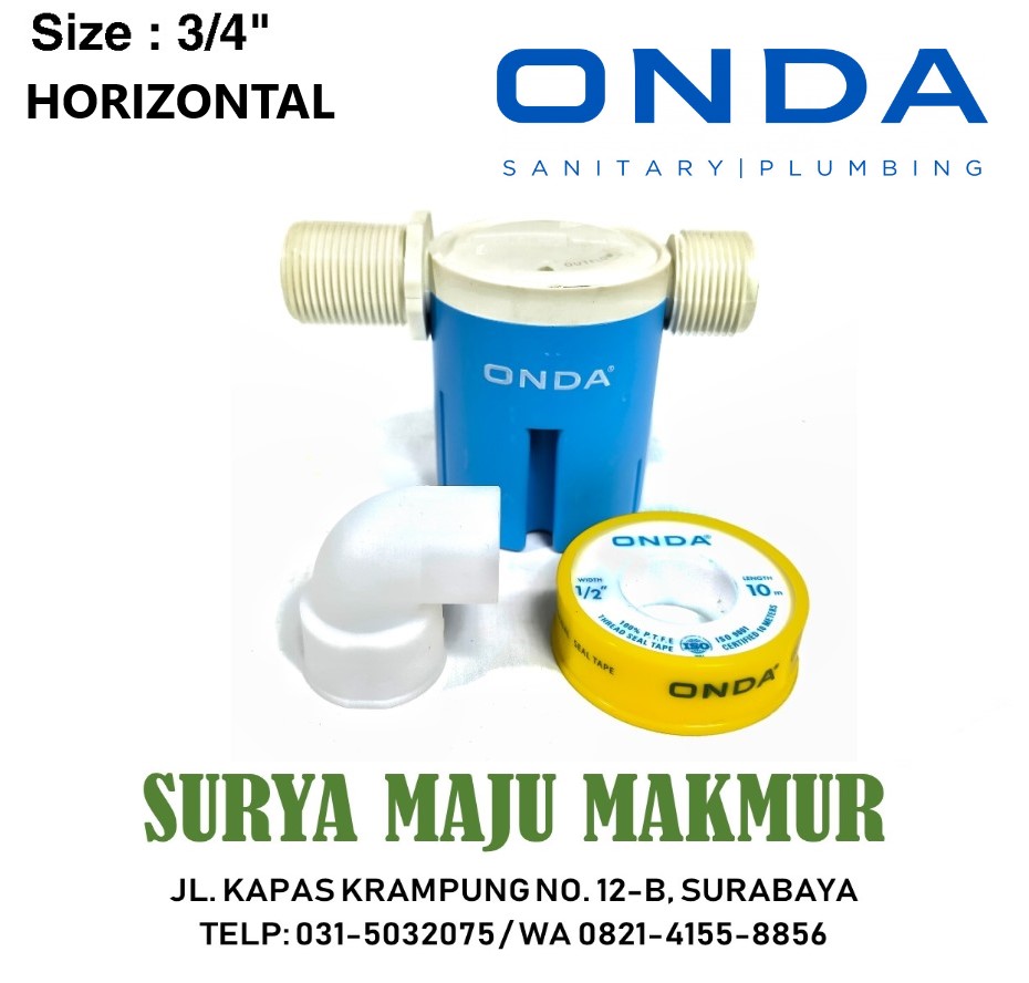 Stop Kran Otomatis Horizontal ONDA 3/4 Pelampung Toren /Kolam /Bak Air ...