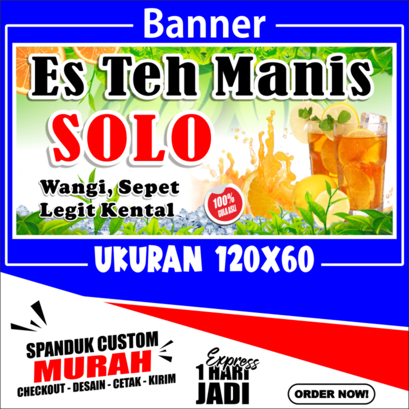 Banner ES TEH MANIS, Spanduk ES TEH MANIS, 120X60 cm COD | Lazada Indonesia