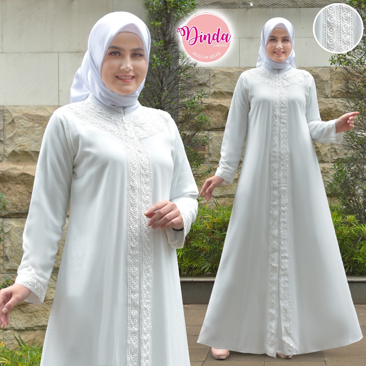 Gamis Warna Putih Tula Ng