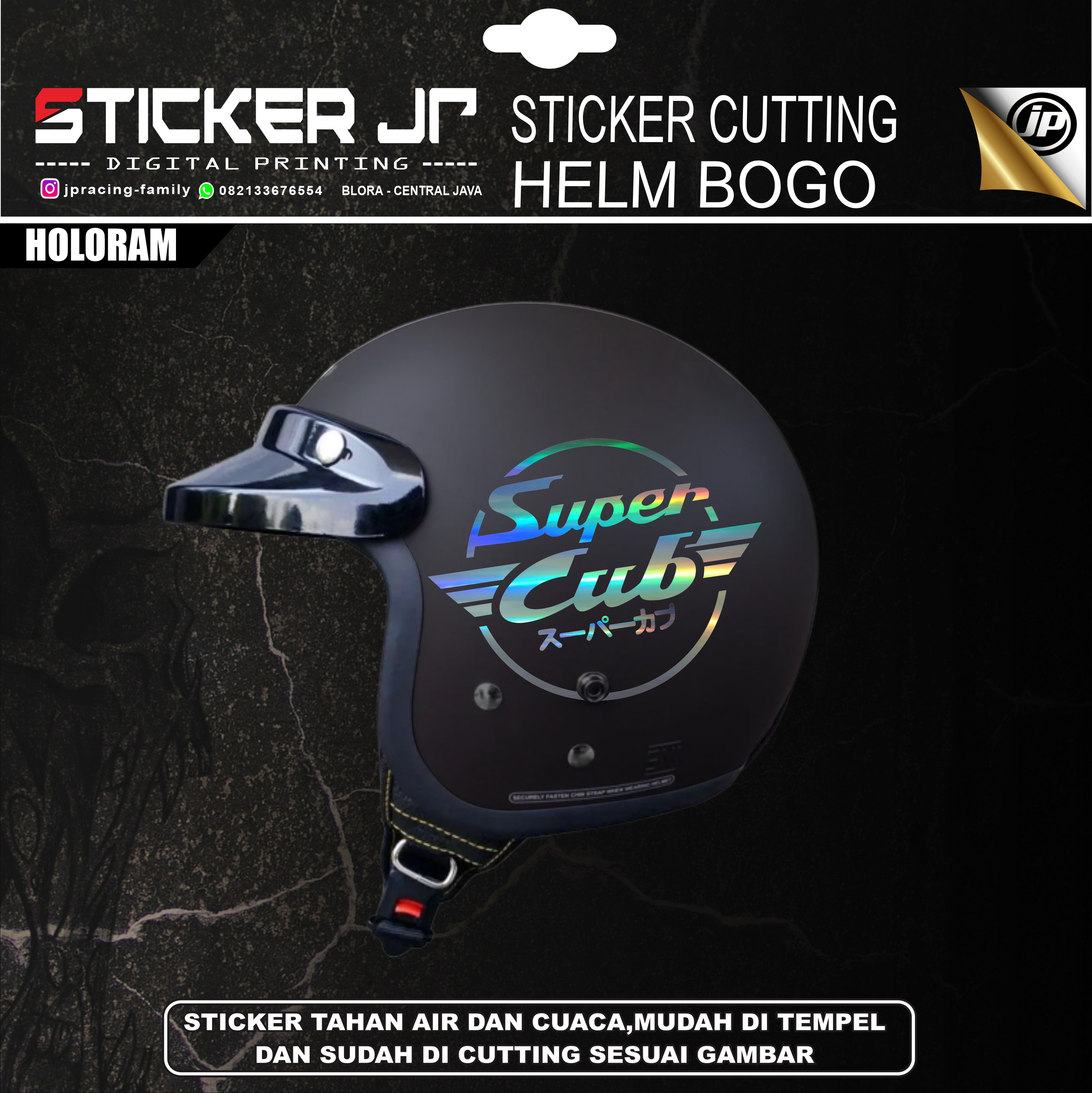 Cutting Sticker Stiker Helm Bogo Variasi Super Cub | Lazada Indonesia